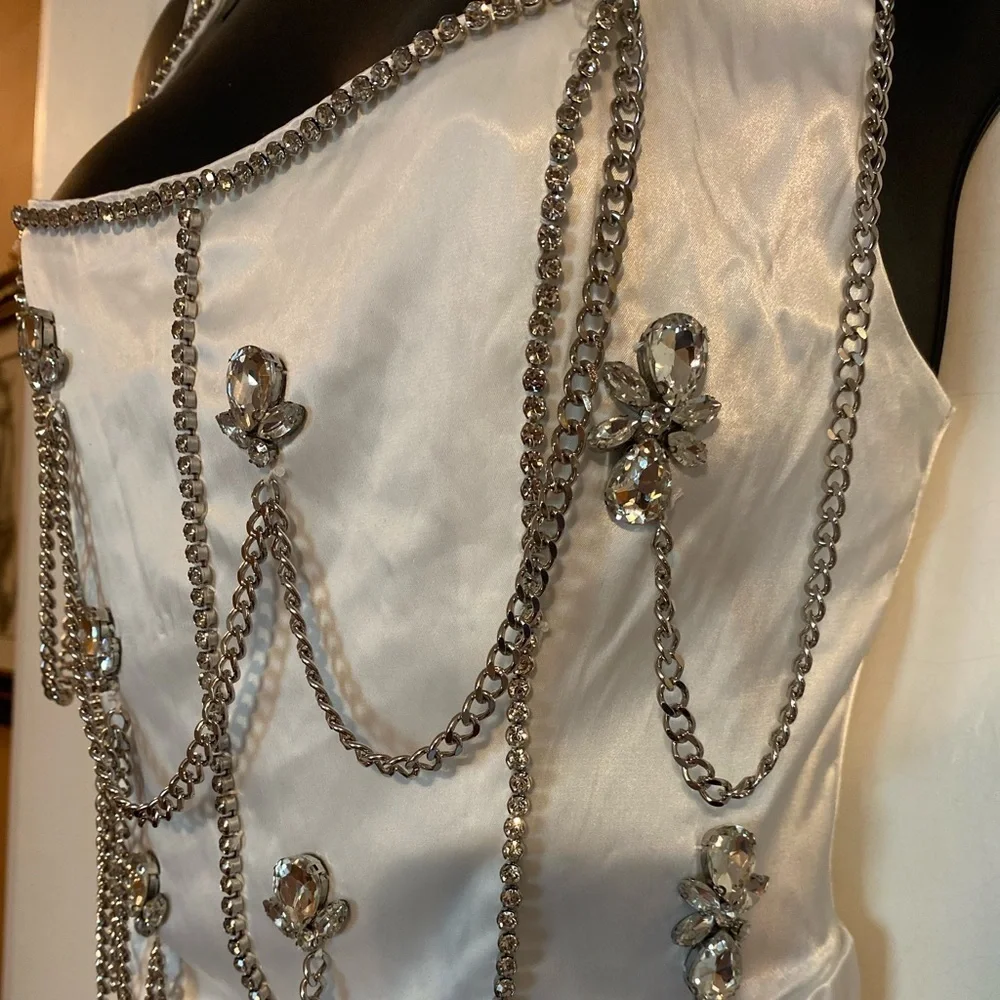 Fashion Nova | Dresses | Fashion Nova Luxe Rhinestone Chain Embelished ...